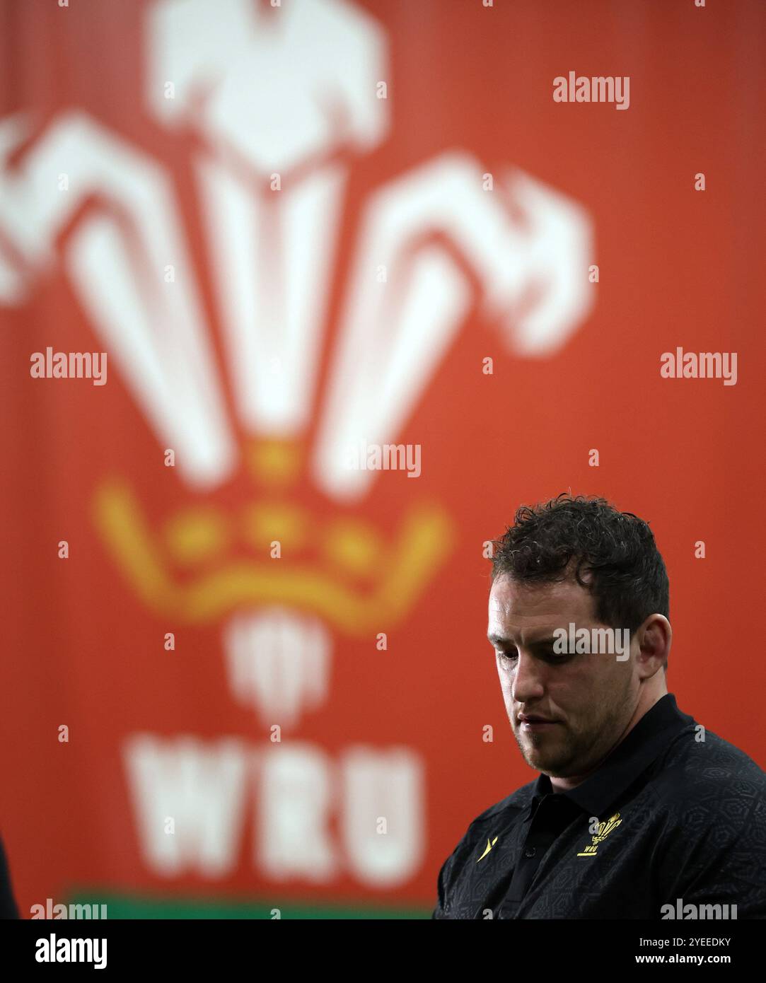 Ryan Elias of Wales .Wales rugby squad player media session ahead of ...