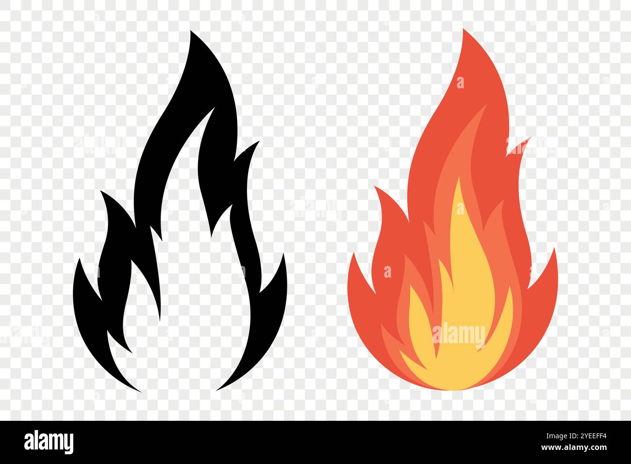 Vector Fire Flame Icon Set. Isolated Campfire, Bonfire, Flame Sign ...