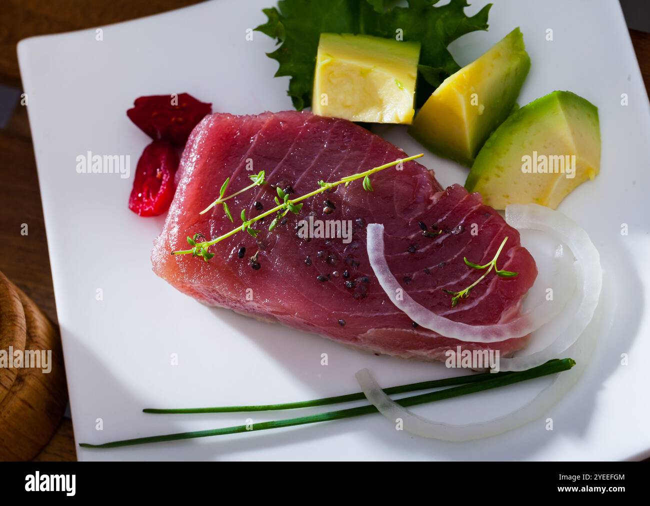 Delicious lightly fried tuna fillet Stock Photo - Alamy