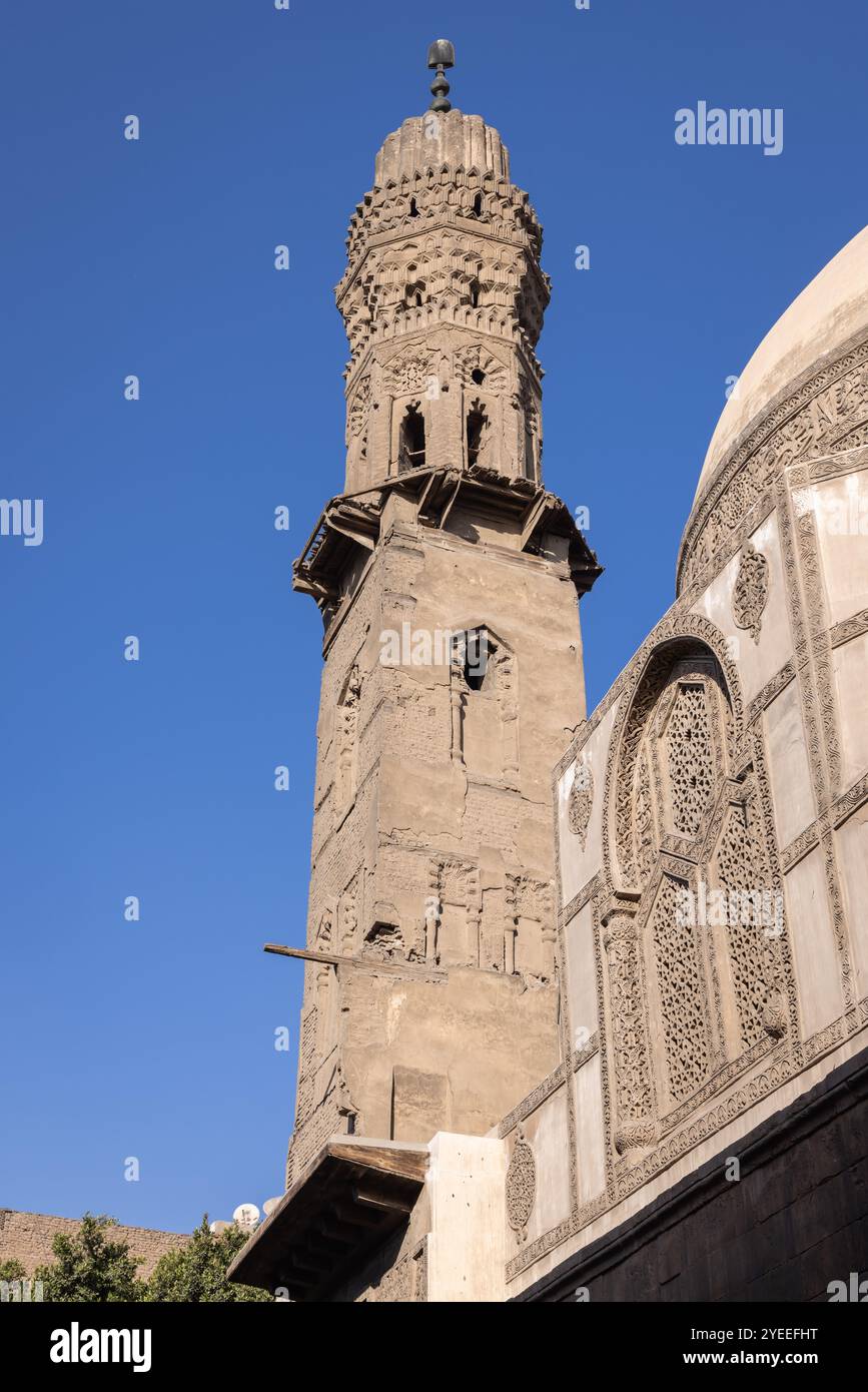 Al-Darb Al-Ahmar, Old Cairo, Cairo, Egypt. Minaret and dome of the ...