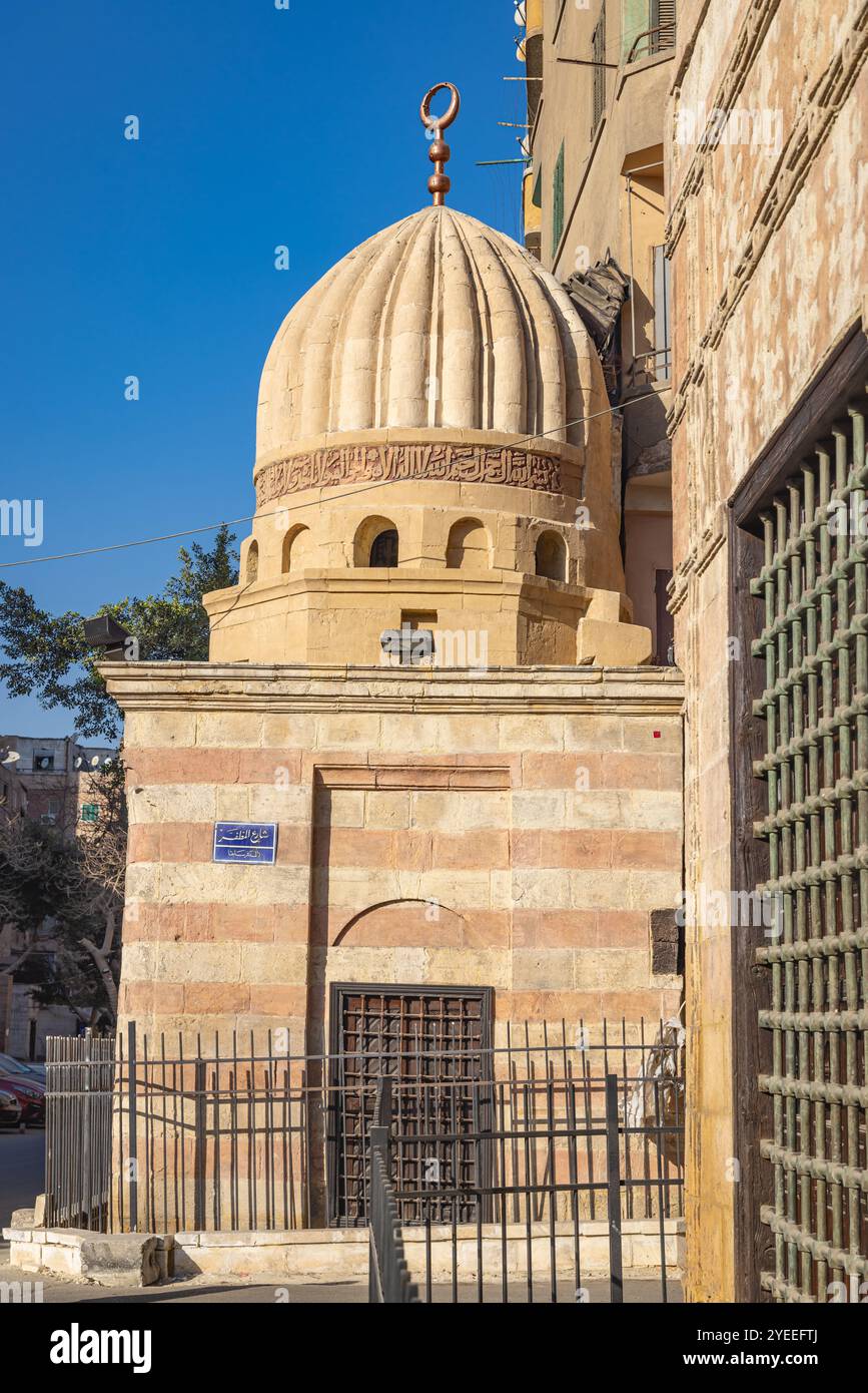 Al-Darb Al-Ahmar, Old Cairo, Cairo, Egypt. Small dome on the Mausoleum ...