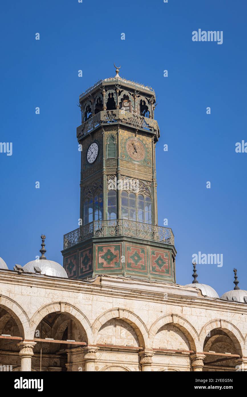 Al Khalifa, Old Cairo, Cairo, Egypt. Clock tower on the Cairo Citadel ...