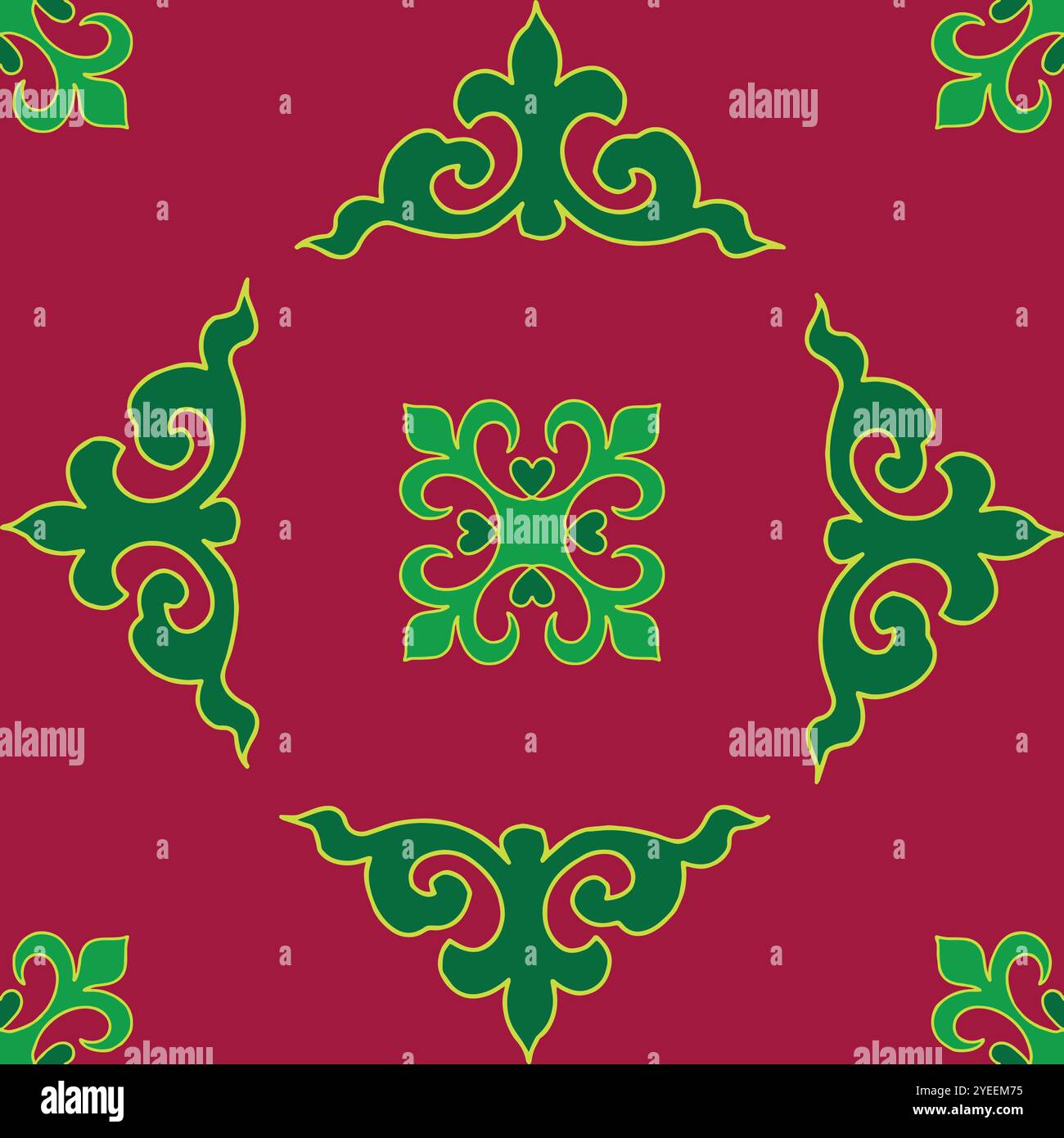 Tatar seamless pattern. Islamic tulip, floral geometry. Culture of the ...