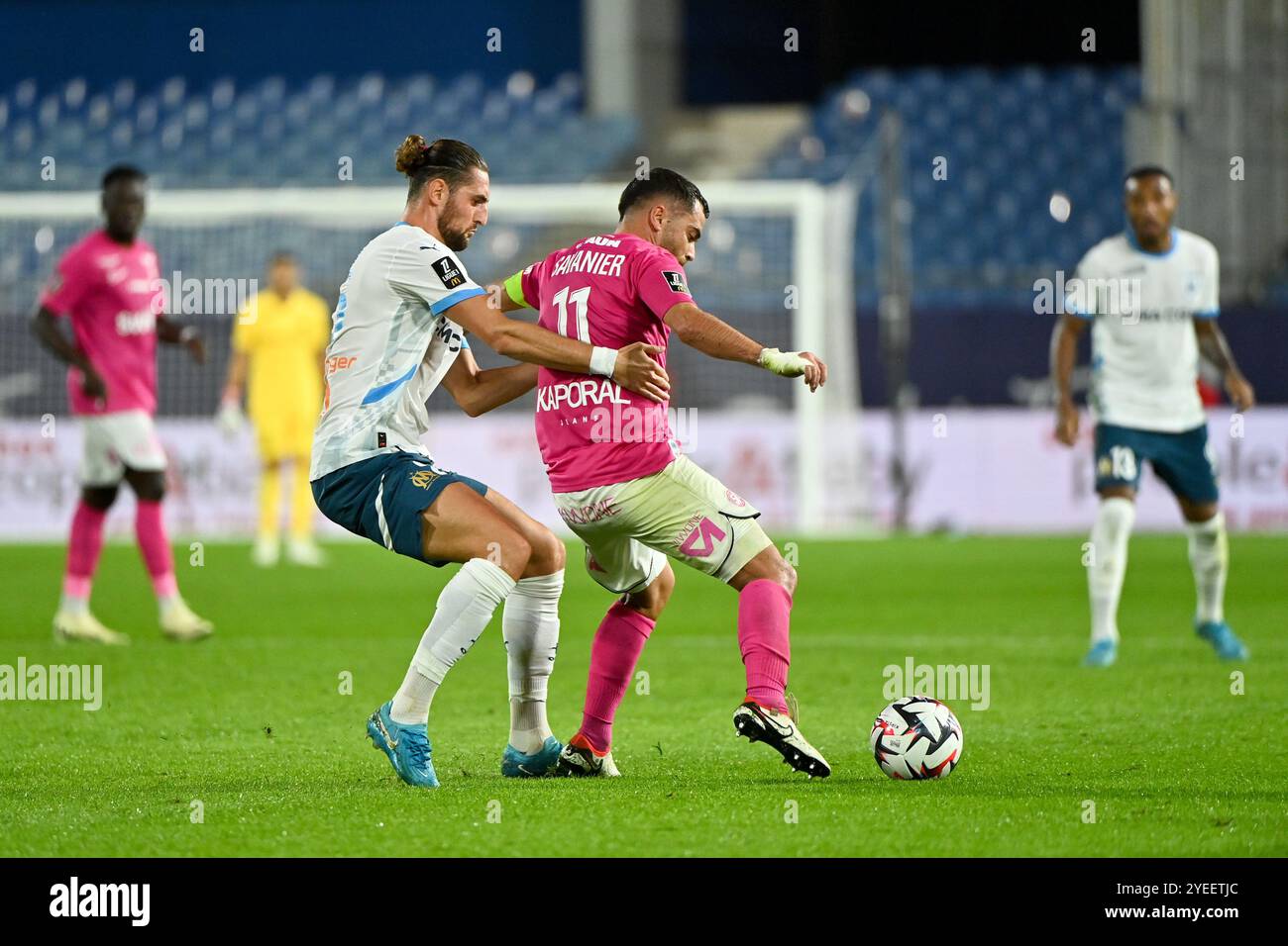 25 Adrien RABIOT (om) - 11 Teji SAVANIER (mhsc) during the Ligue 1 ...