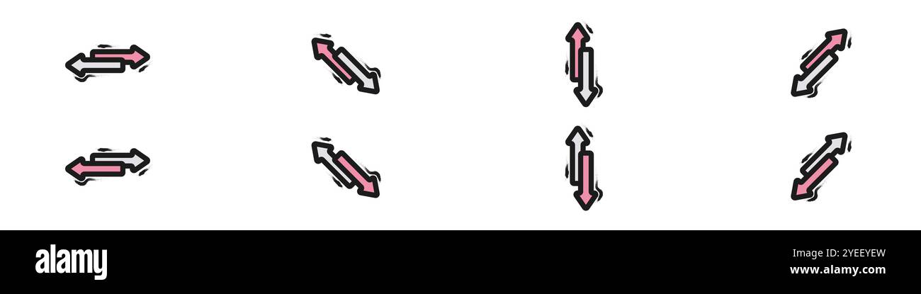 Arrows left and right vector. Two arrows. Grunge arrows. Opposite ...