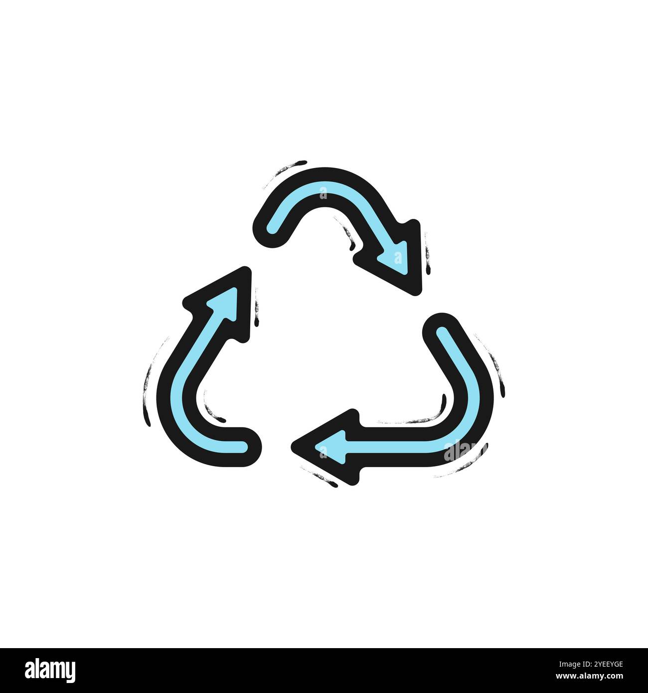 Circular arrows. Clockwise movement. Ecology arrow. Black outline of ...