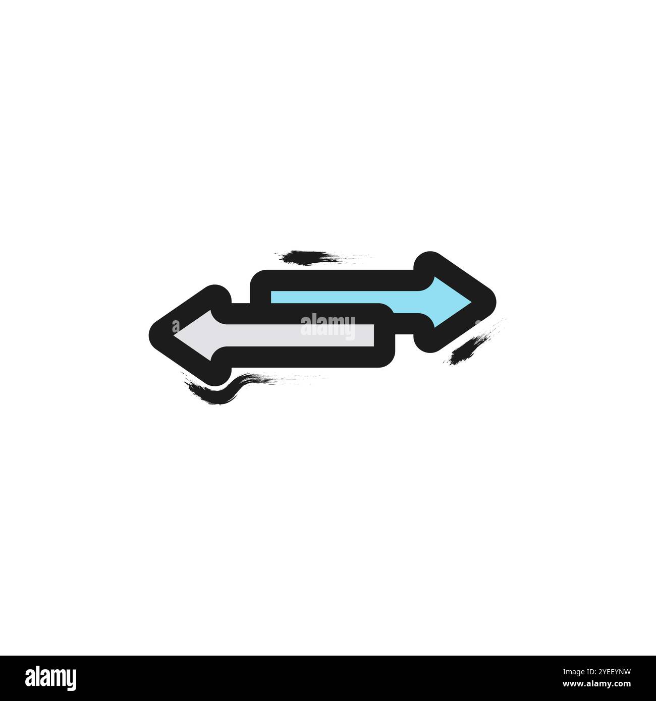 Arrows left and right vector. Two arrows. Grunge arrows. Opposite ...