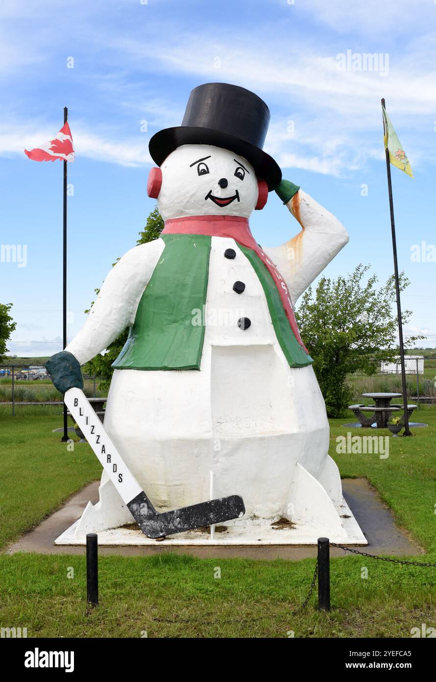 Kenaston’s biggest tourist attraction, a 18.5 foot statue of a snowman ...