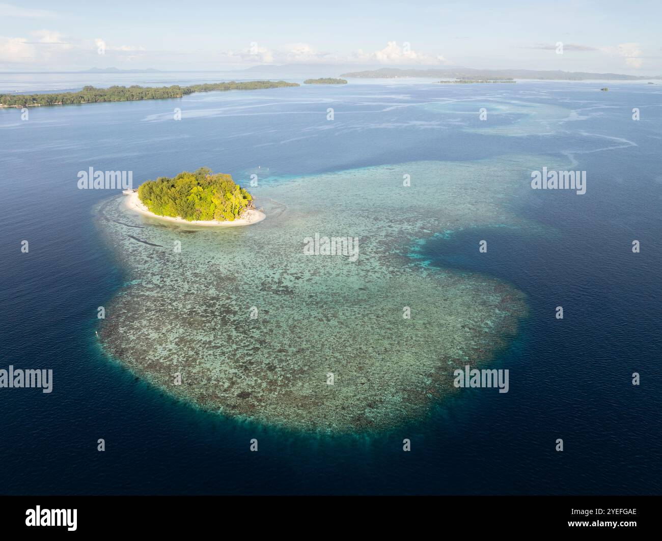 Aerial view of Kennedy Island, Solomon Islands (also known as Kasolo ...