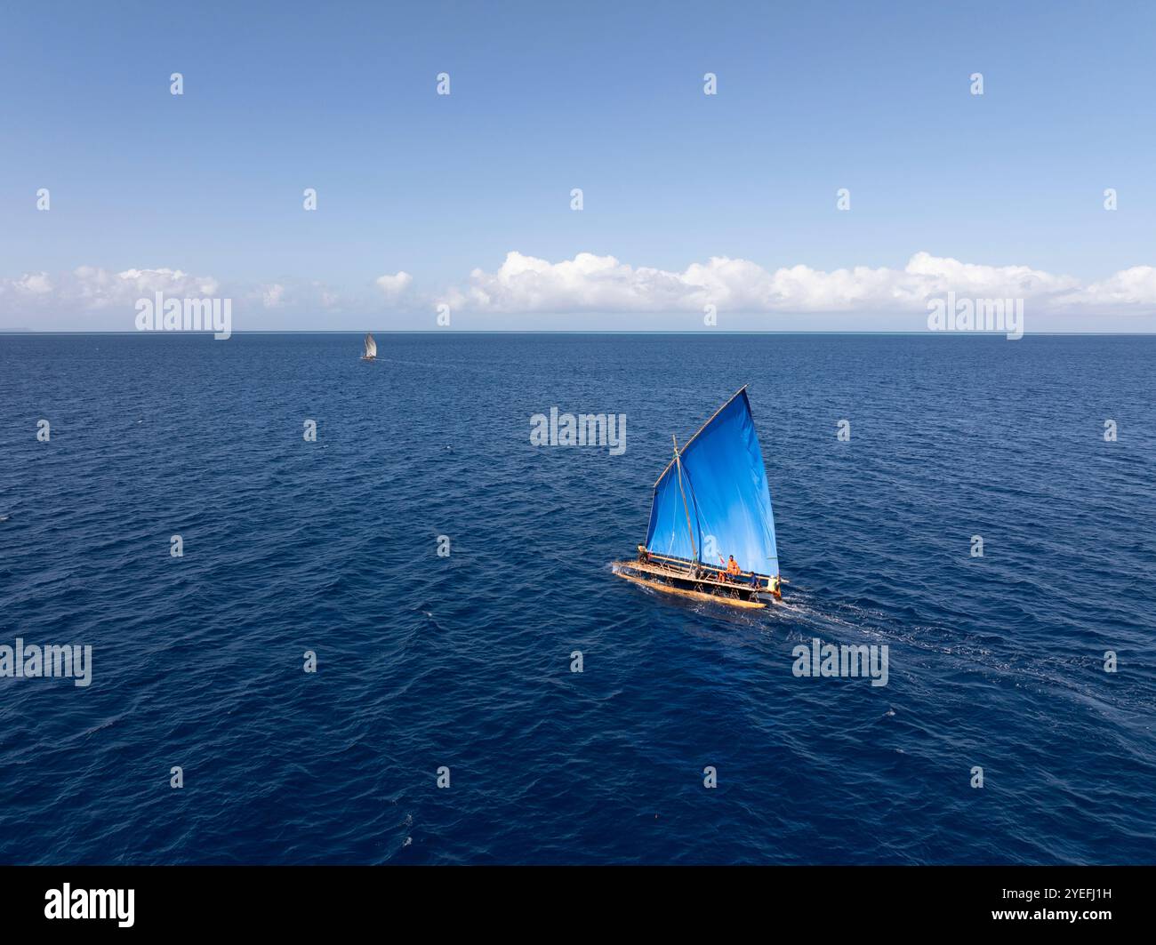 Traditional Sailau sailing boat, Louisiades, Papua New Guinea Stock ...