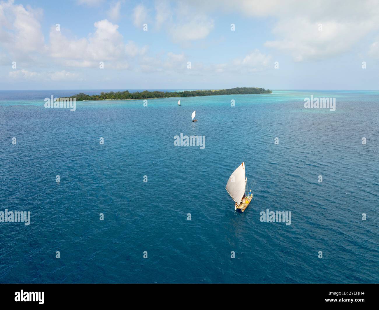 Traditional Sailau sailing boat, Louisiades, Papua New Guinea Stock ...
