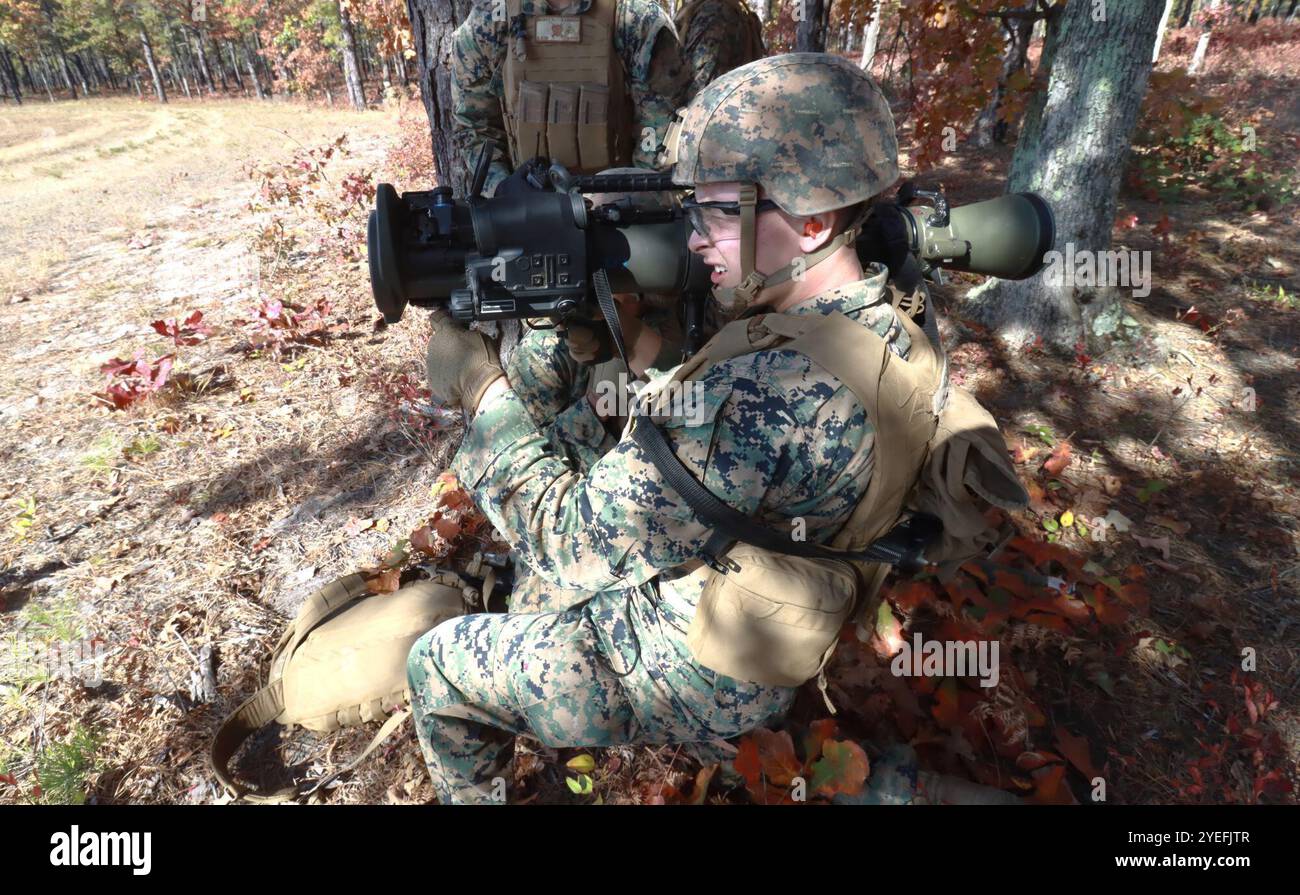 Squad members from Golf Company, 2 BN 25 Marines with the Carl Gustave ...