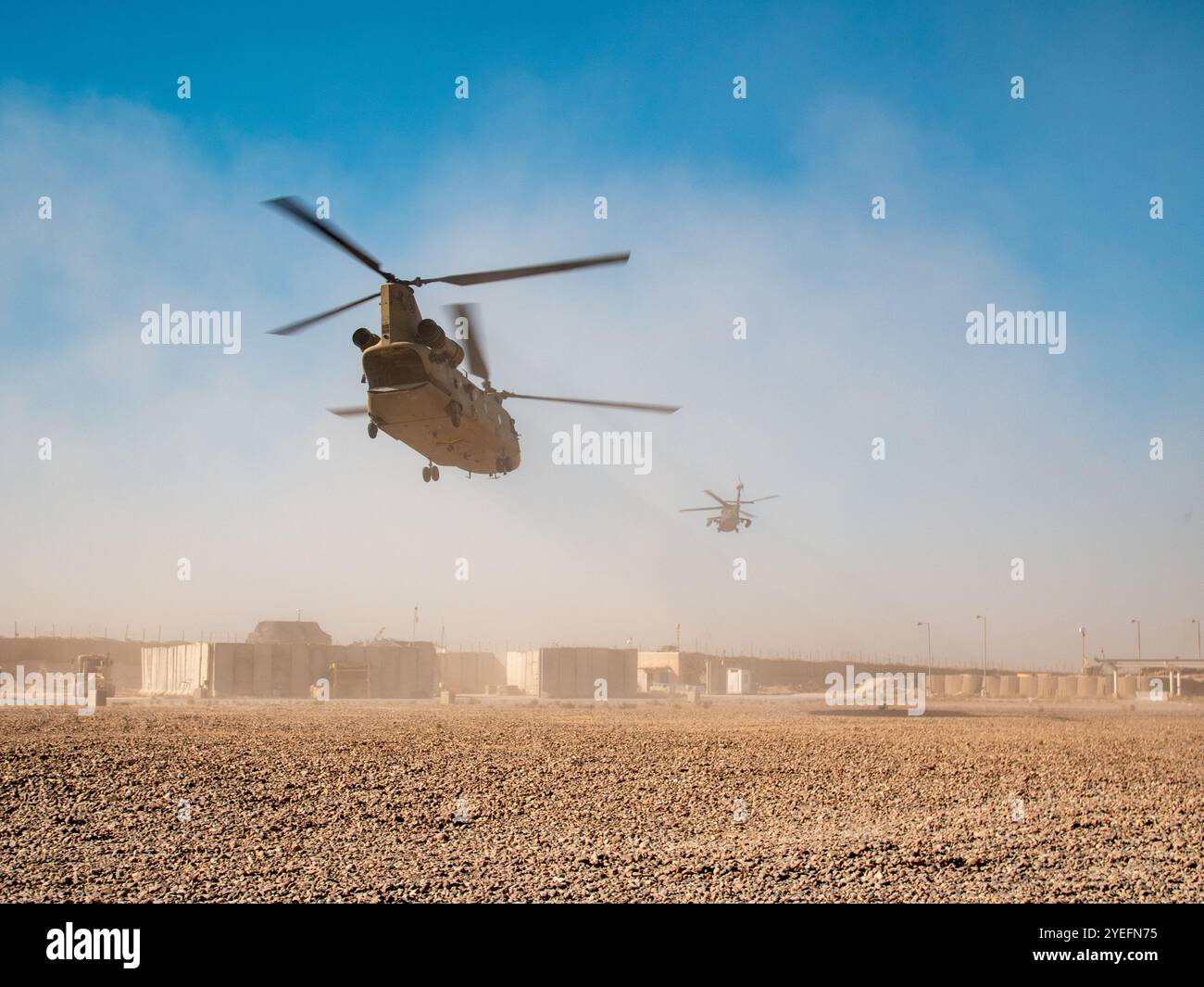 A U.S. Army CH-47 Chinook and UH-60 Black Hawk assigned to 3rd ...