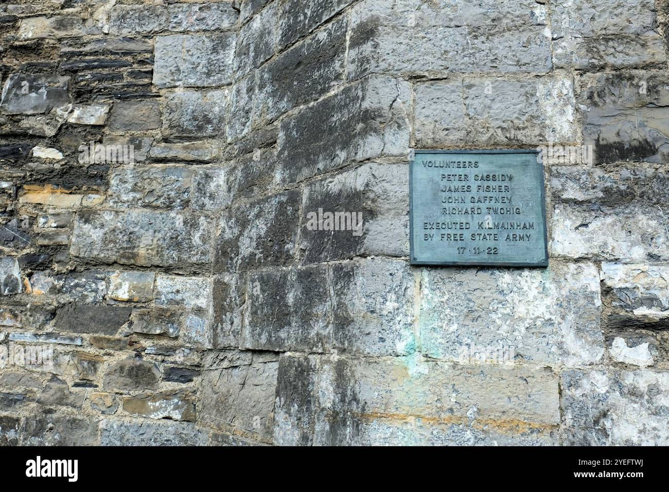 Plaque commemorating the execution at Kilmainham Gaol of four men ...