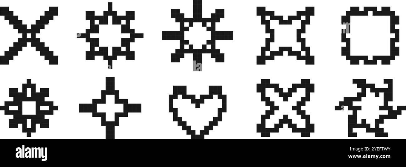 Pixelated heart Black and White Stock Photos & Images - Alamy