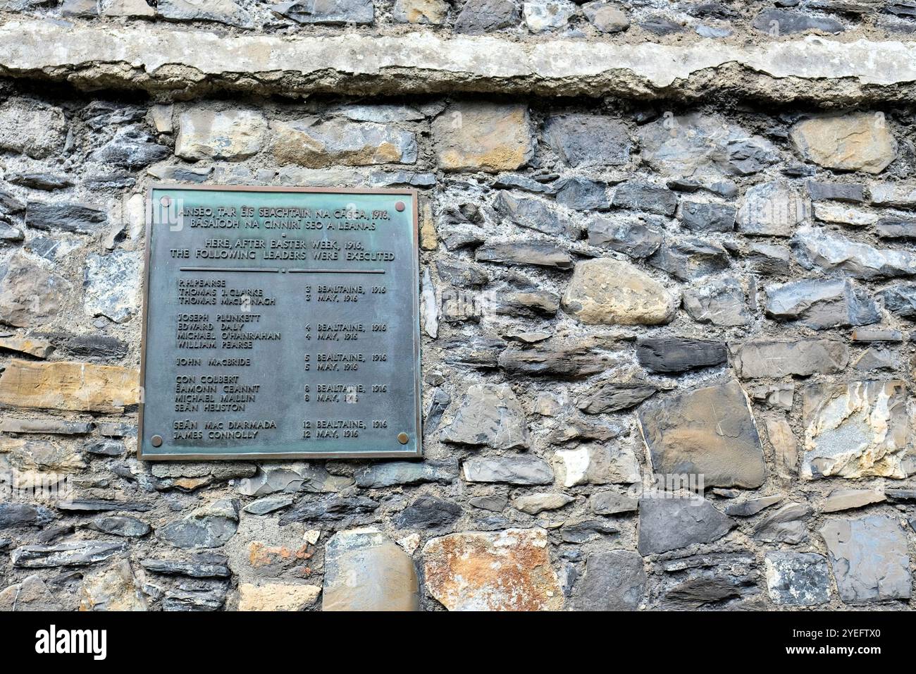 Plaque commemorating the execution of Irish Republicans arrested for ...