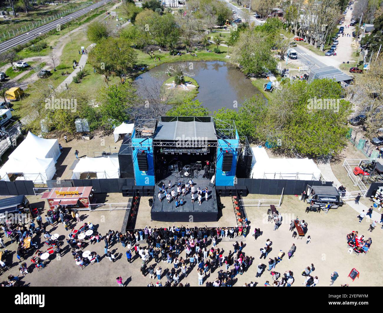 People approaching the stage of the Warmichella lifestyle party in ...