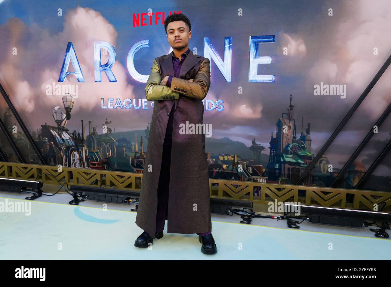 Reed Shannon arrives at the season two premiere of "Arcane" on ...