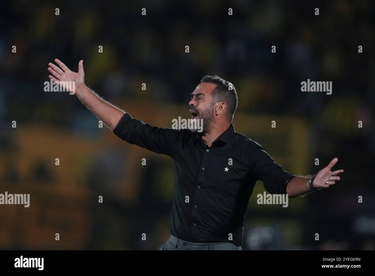 Coach Artur Jorge of Brazil's Botafogo directs his players during a ...