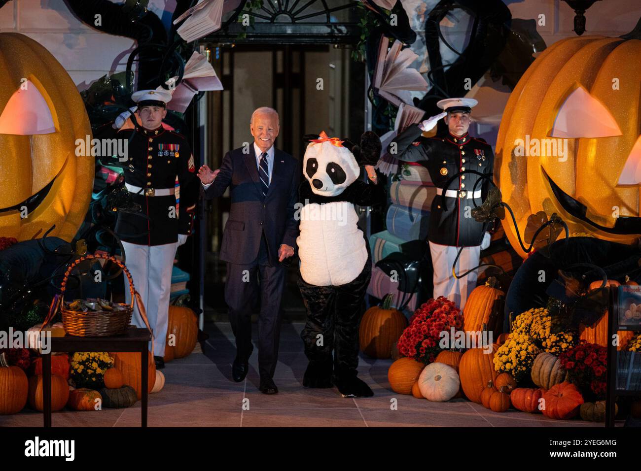 U.S. President Joe Biden and First Lady Jill Biden enter the “Hallo ...