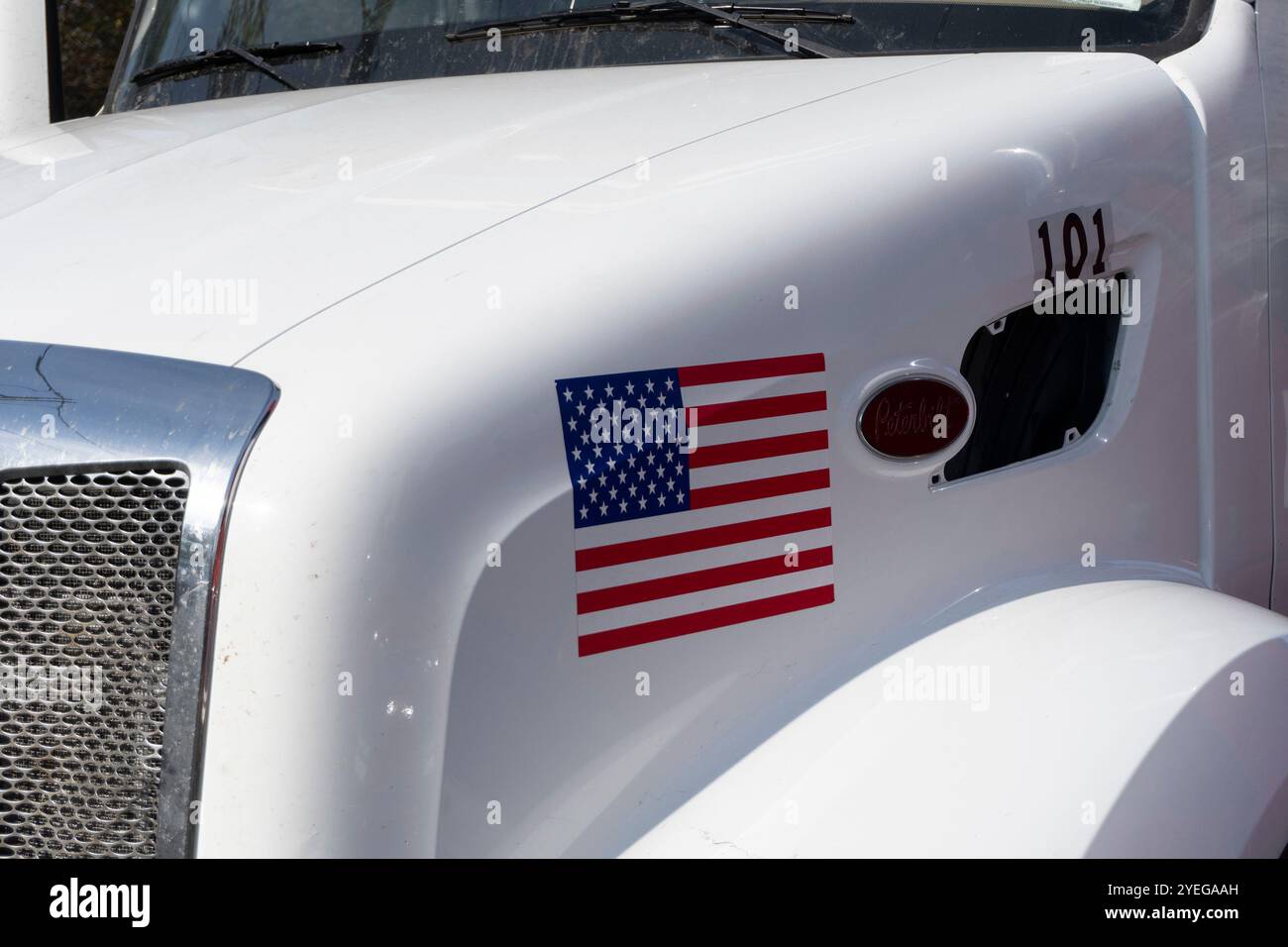 American flag on the side of a truck Stock Photo - Alamy
