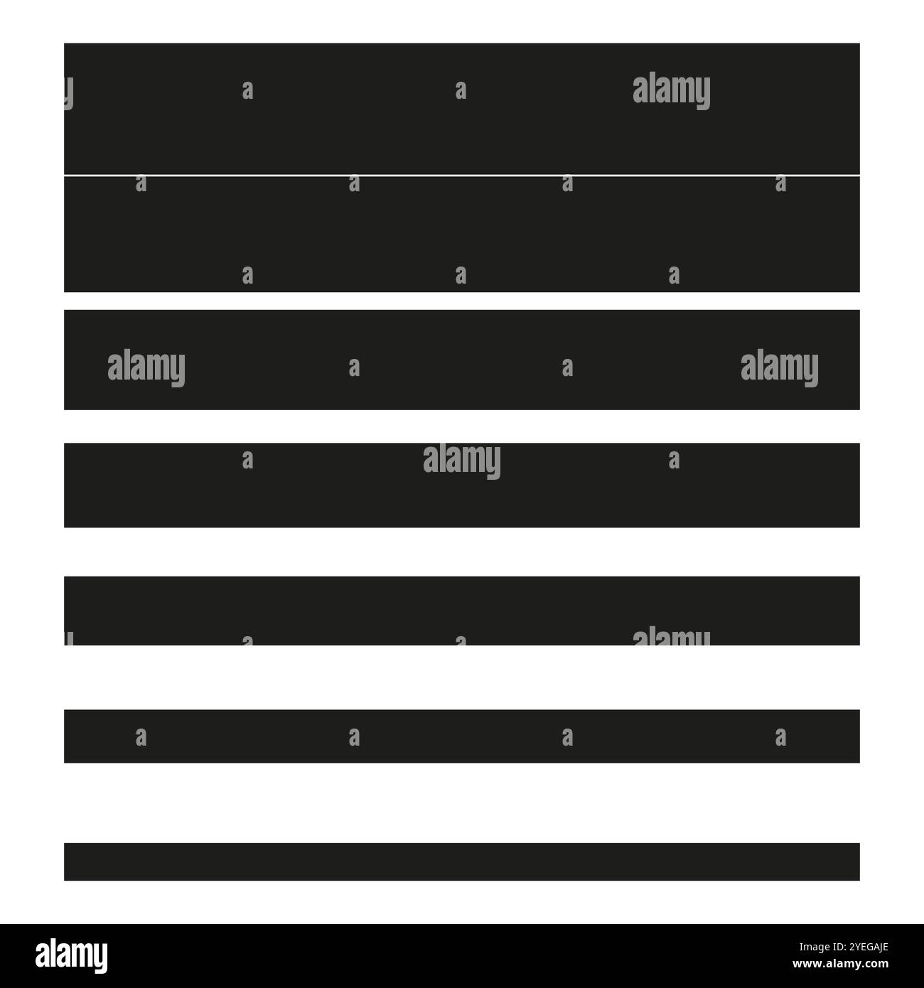 Horizontal bar icons. Simple black shapes. Rectangular vector elements ...