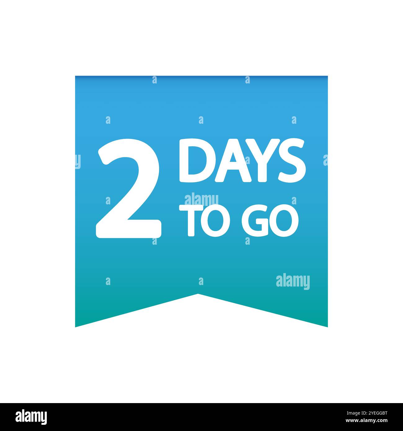Number two focus. Blue countdown banner. Bold 2 days text. Vector ...