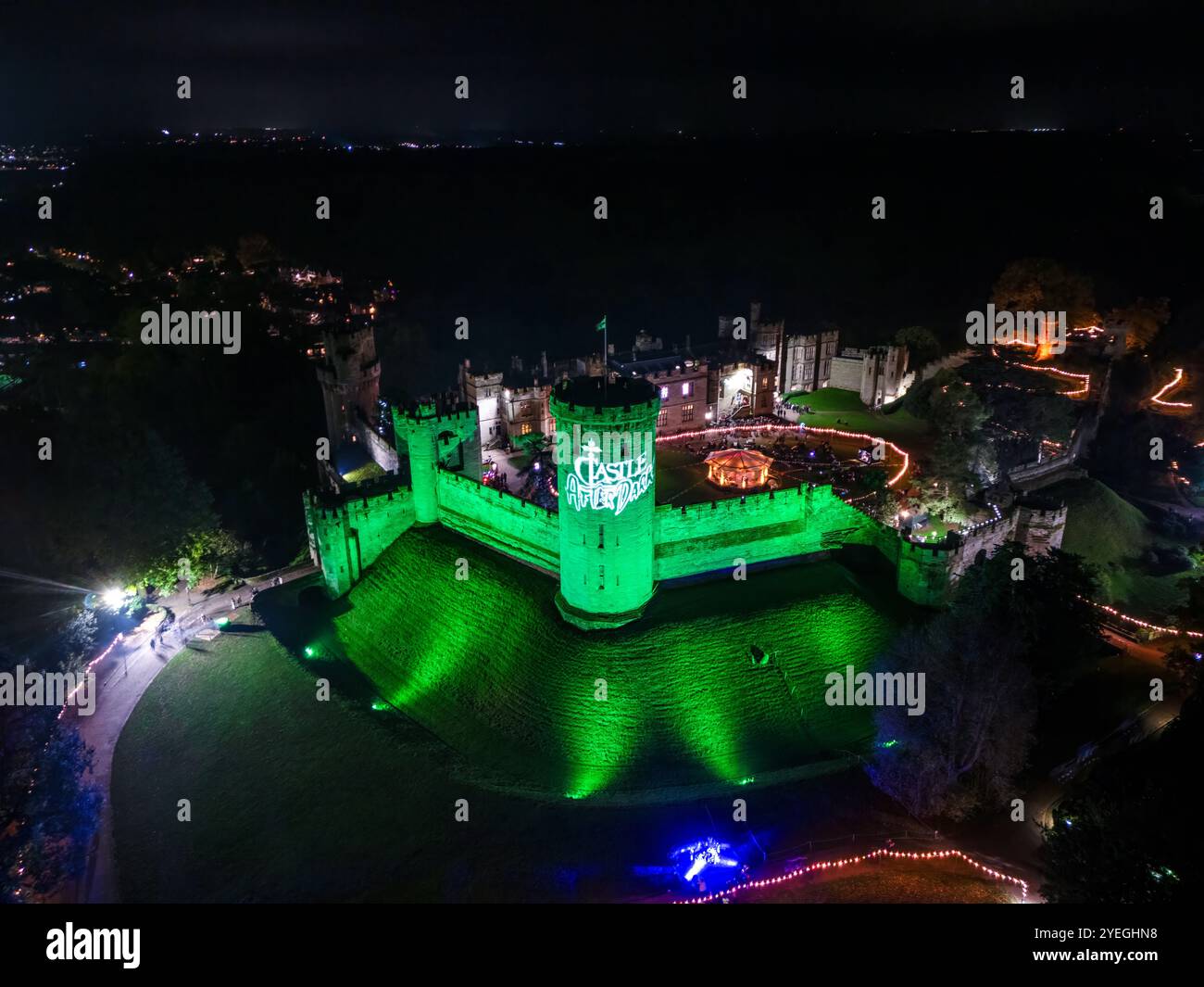 Warwick Castle After dark Event 2024 Stock Photo - Alamy