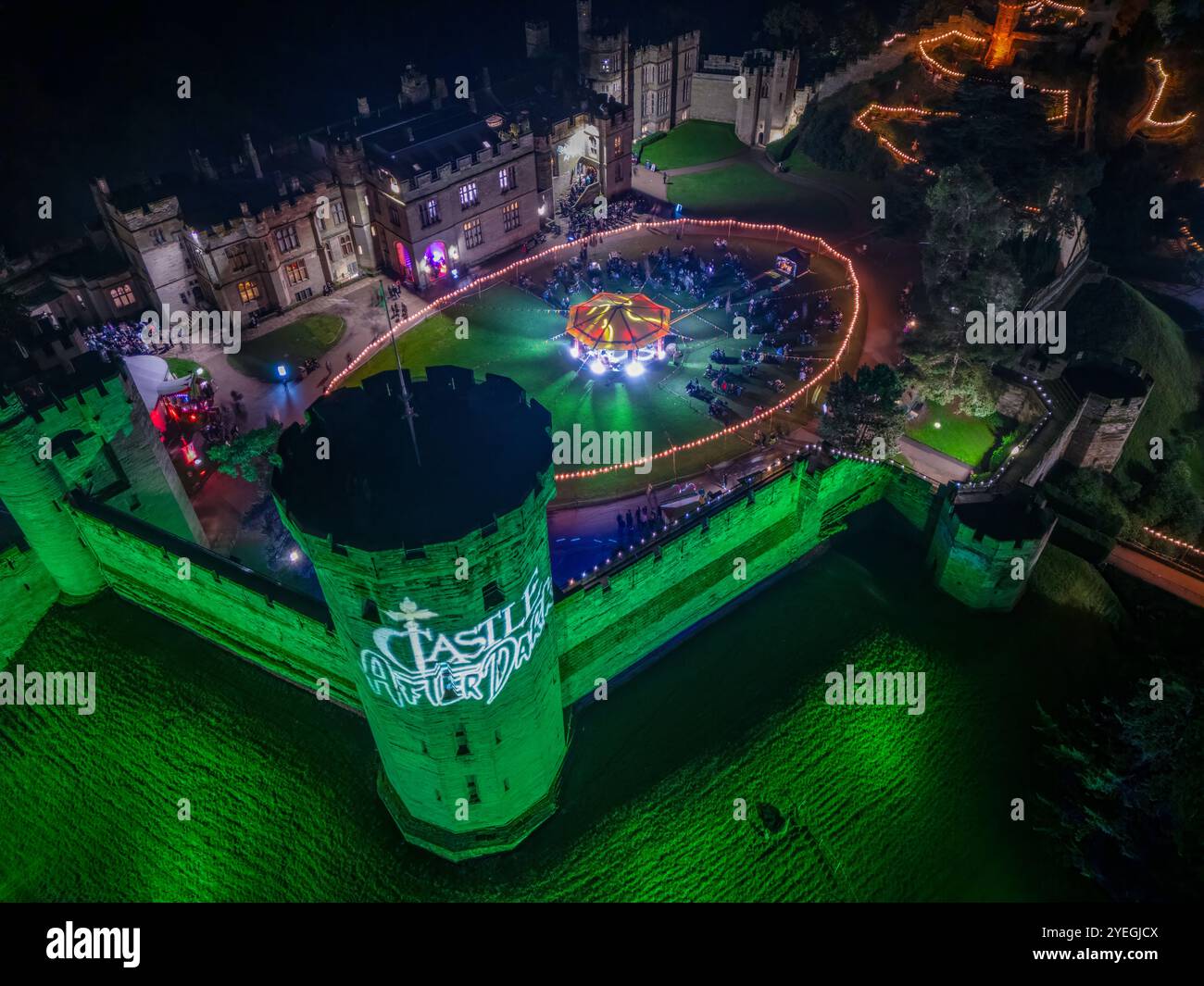 Warwick Castle After dark Event 2024 Stock Photo - Alamy