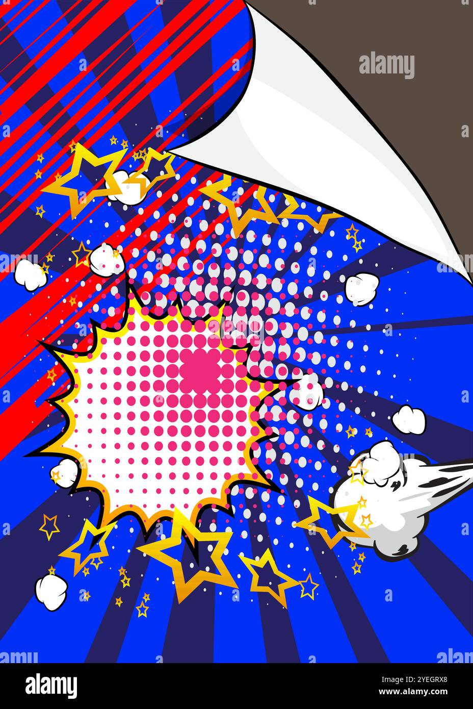 Cartoon Background, comic book exploding backdrop. Retro vector comics ...