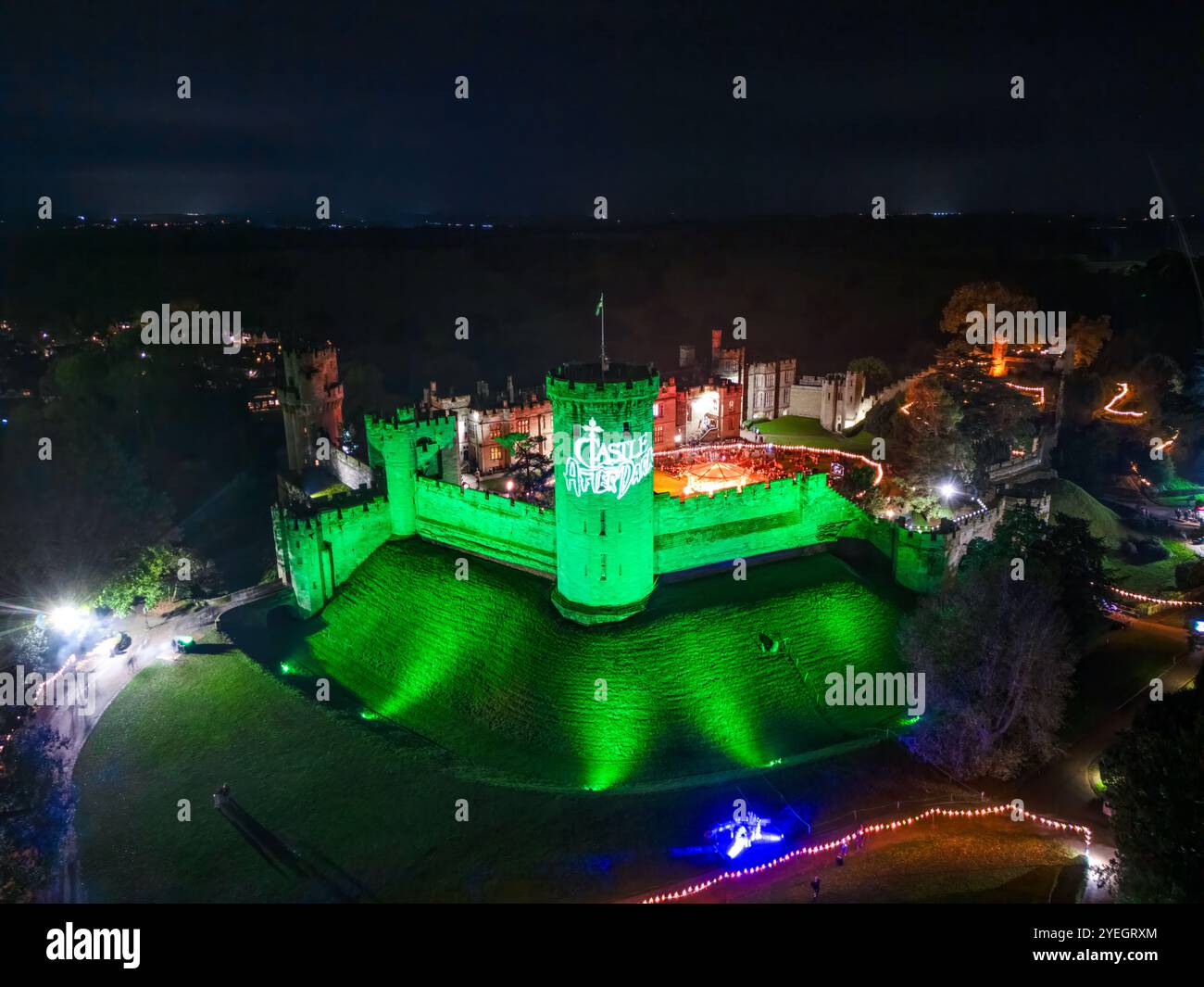 Warwick Castle After dark Event 2024 Stock Photo - Alamy