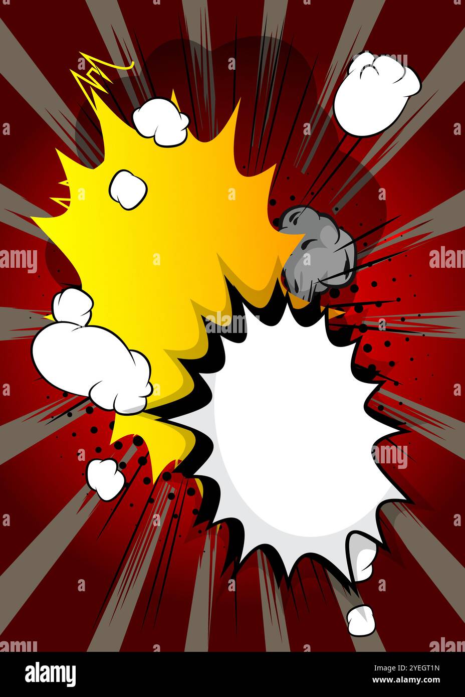 Cartoon Background, comic book exploding backdrop. Retro vector comics ...