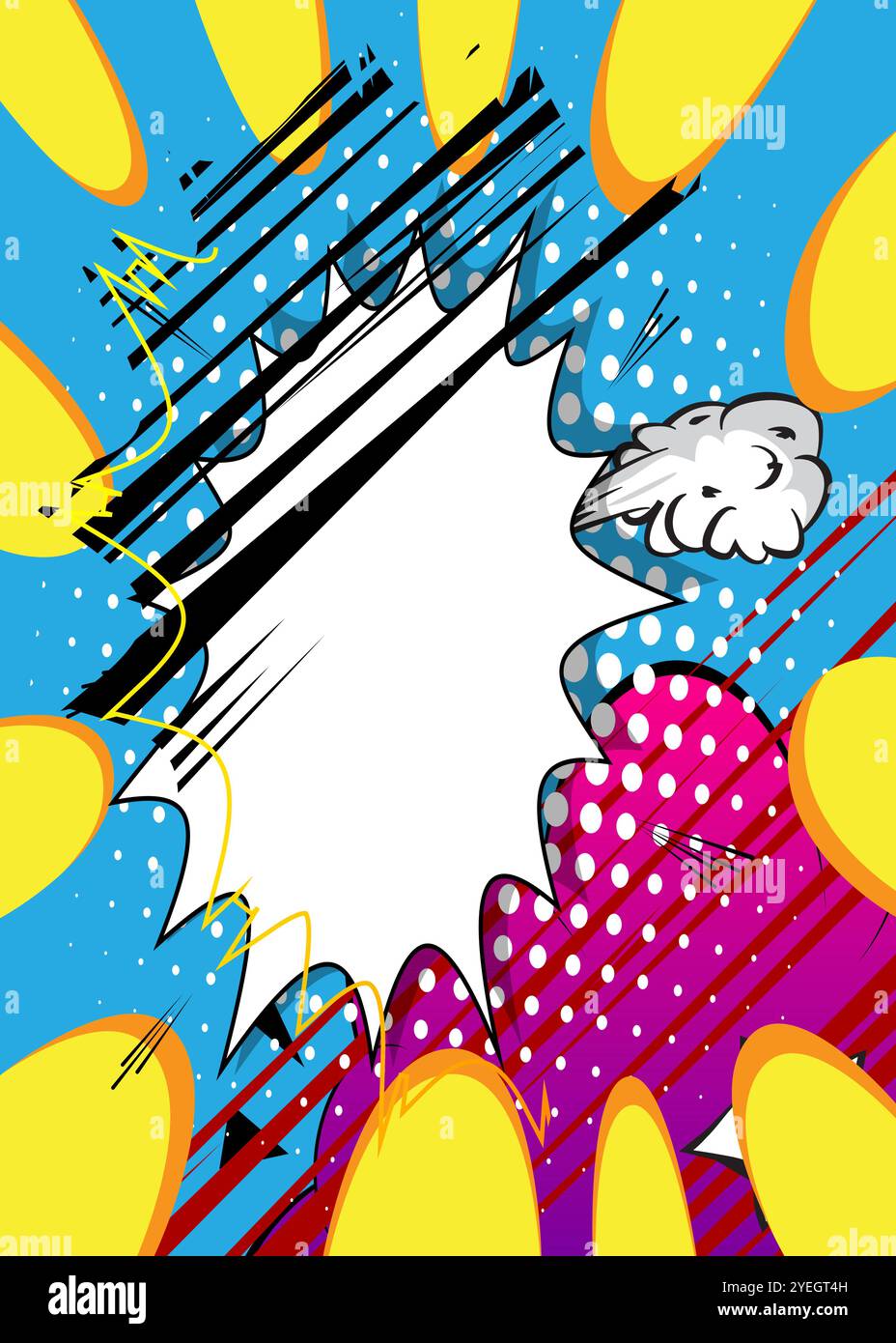 Cartoon Background, comic book exploding backdrop. Retro vector comics ...