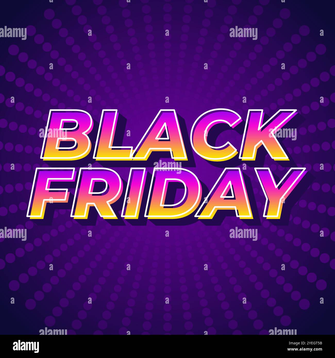 Black friday. Text effect design in full colors with three dimensions ...
