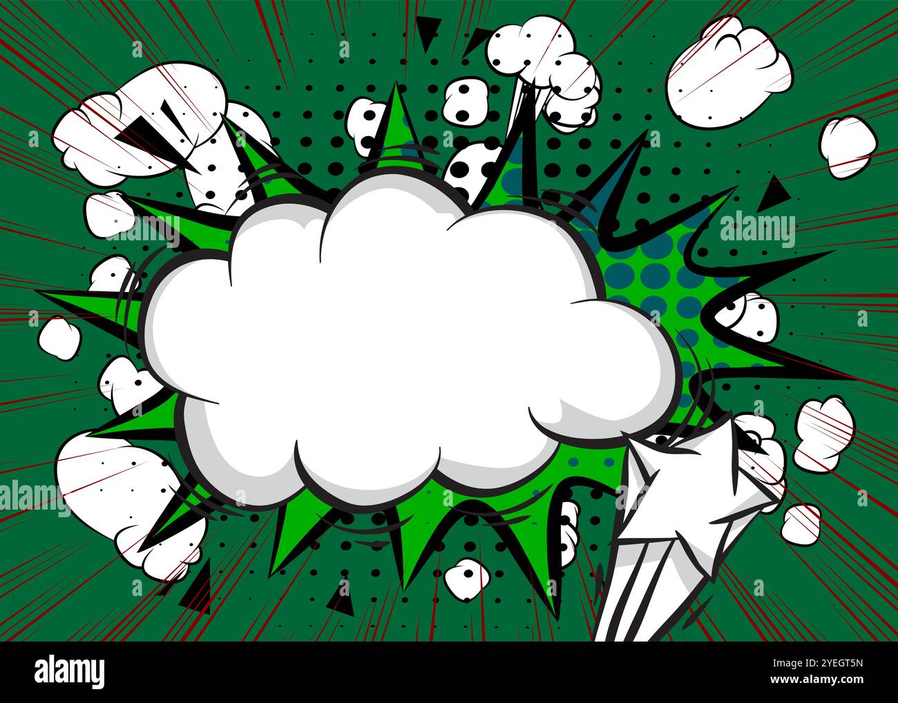 Cartoon Background, comic book exploding backdrop. Retro vector comics ...