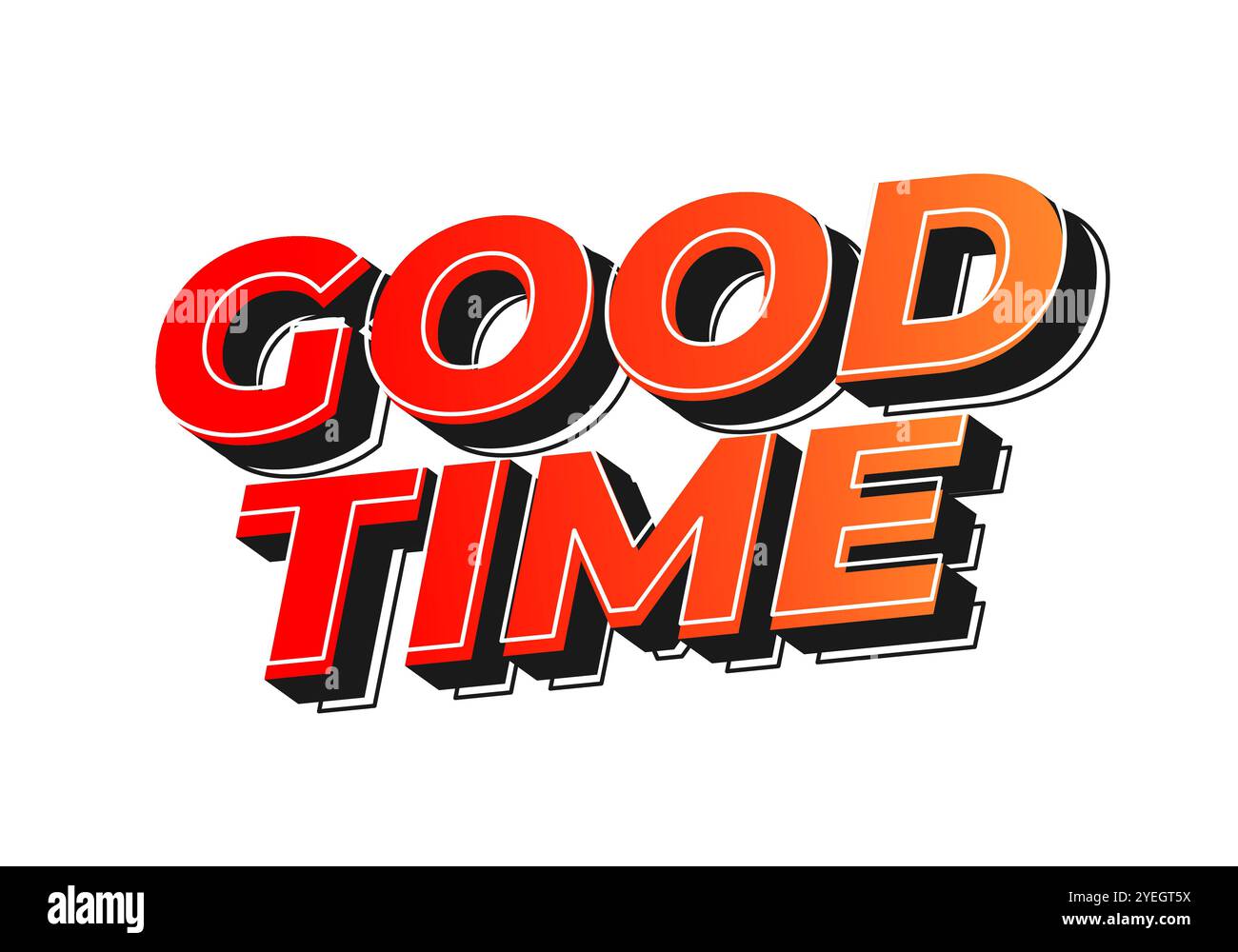 Good time. Text effect design in modern colors with 3D look effect ...