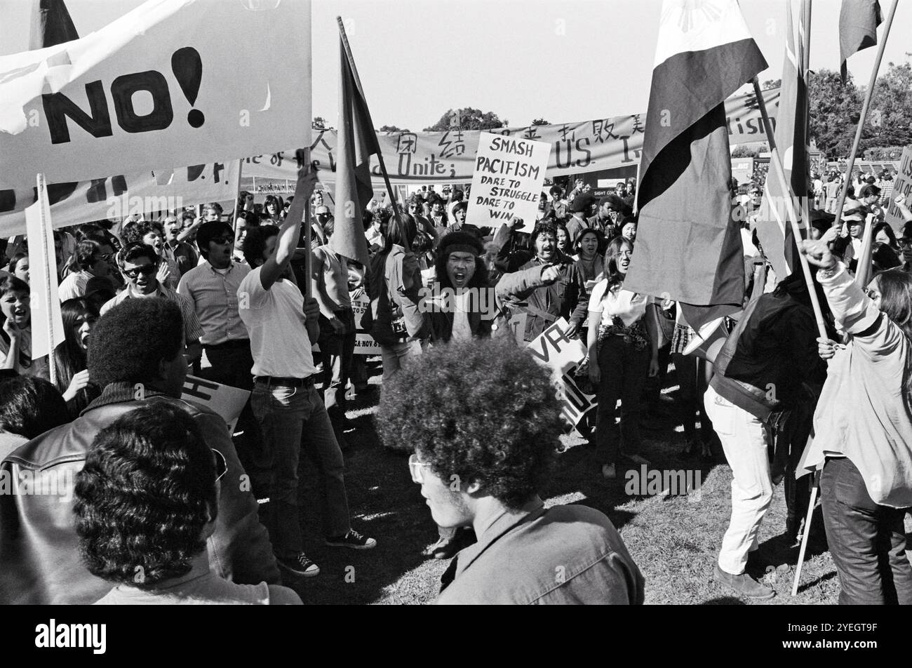 San Francisco, California: 1971 An anti Vietnam War gathering in Golden ...