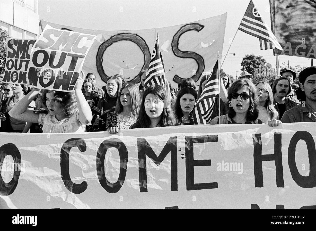 San Francisco, California: 1971 The head of an anti Vietnam War peace ...