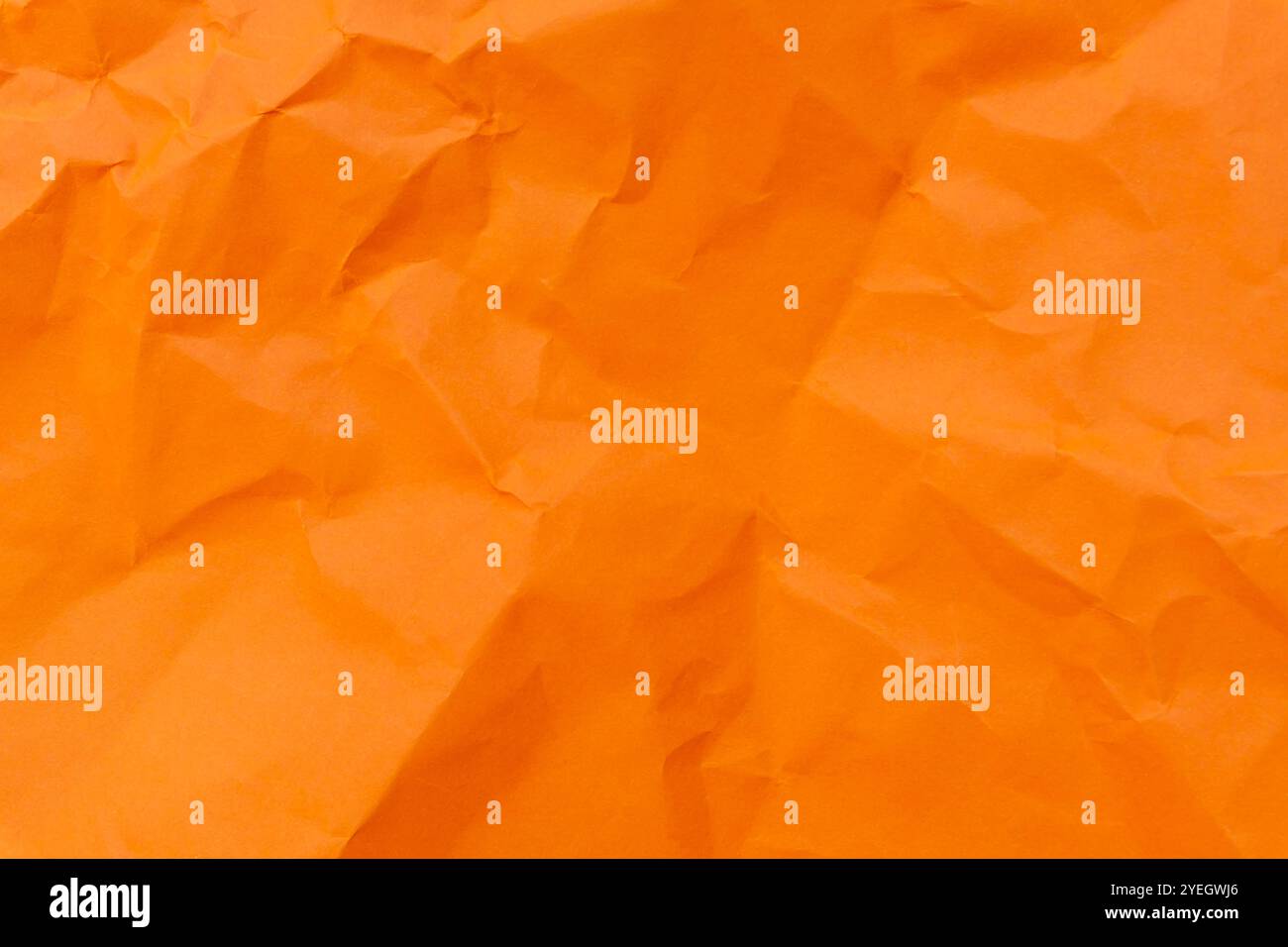 Top view and full frame of wrinkled or crumpled orange paper is used as ...