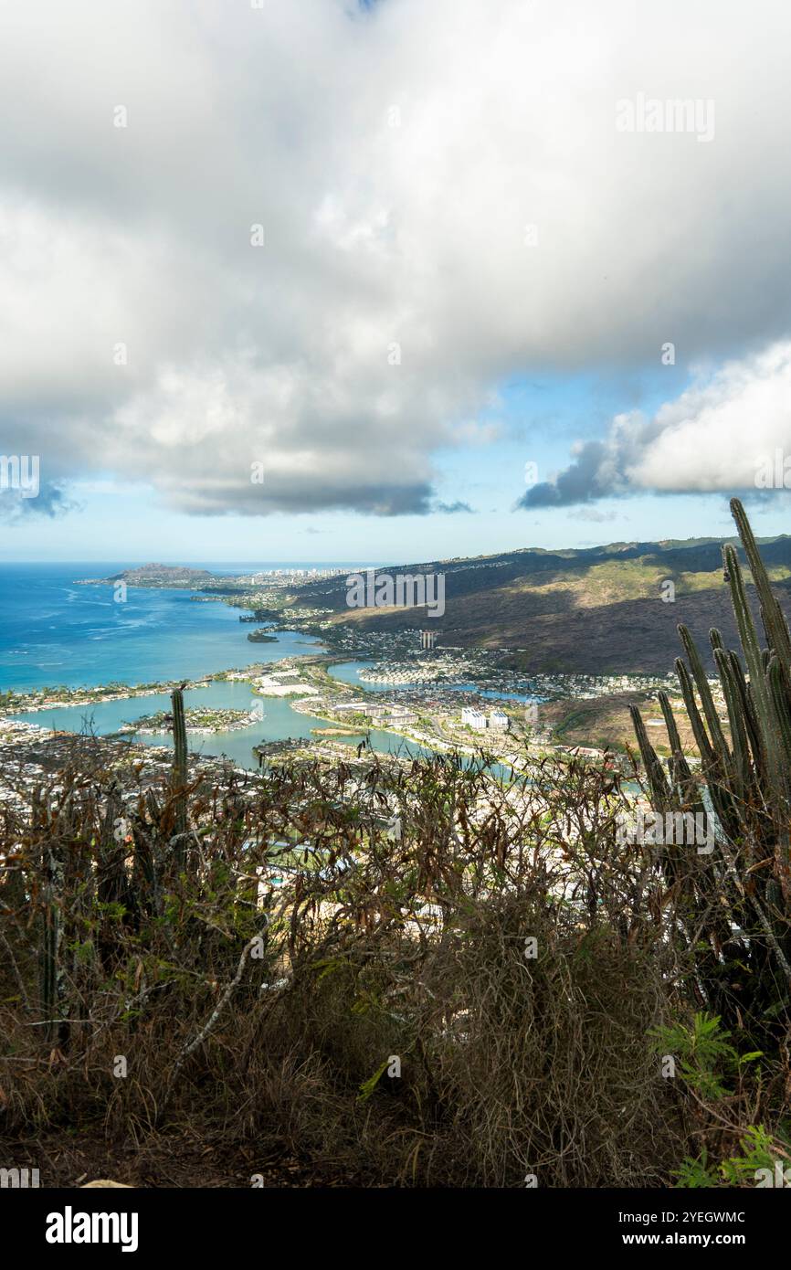 Aerial view oahu island hi-res stock photography and images - Alamy