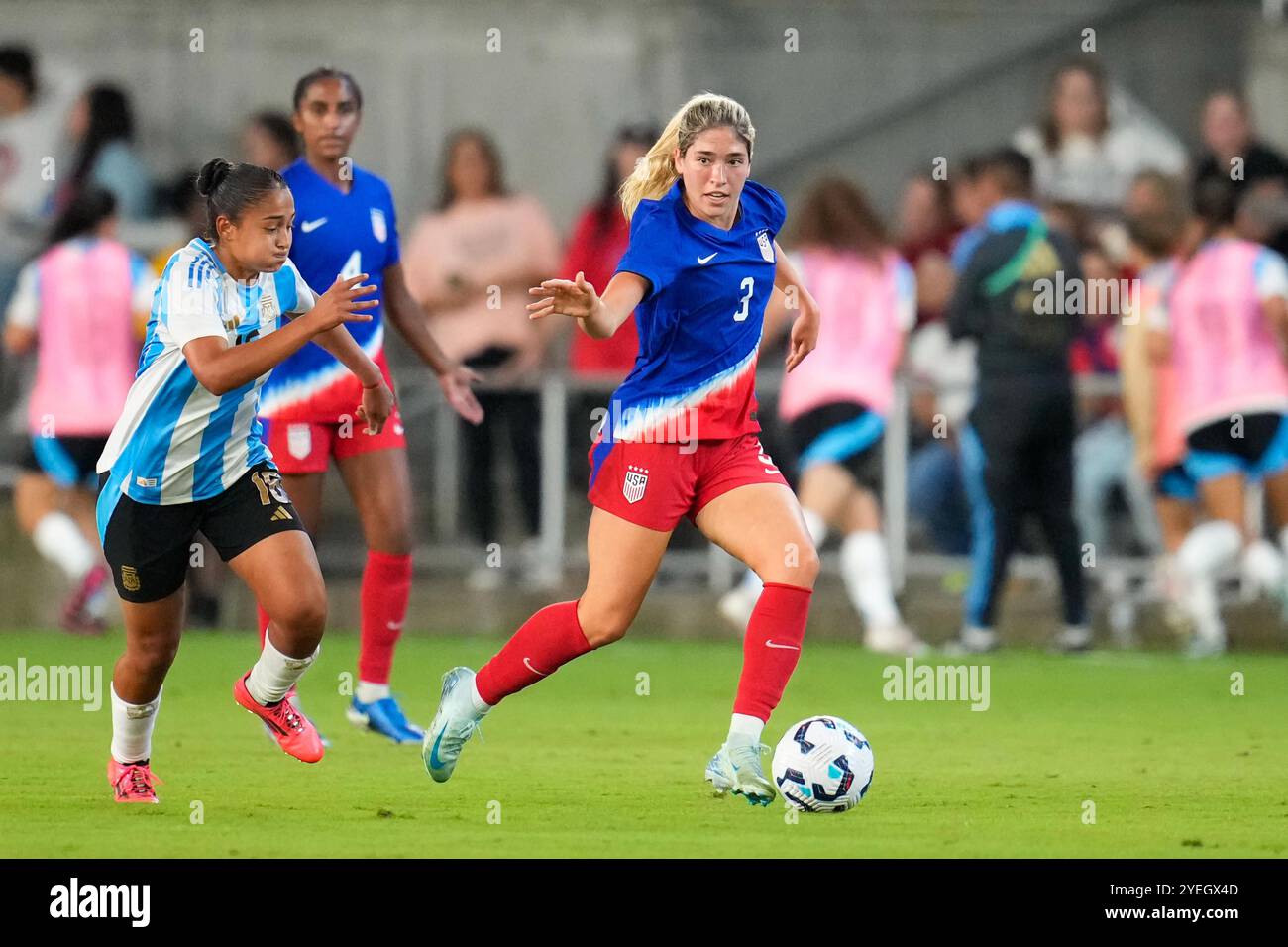 United States midfielder Korbin Albert (3) moves the ball during an ...