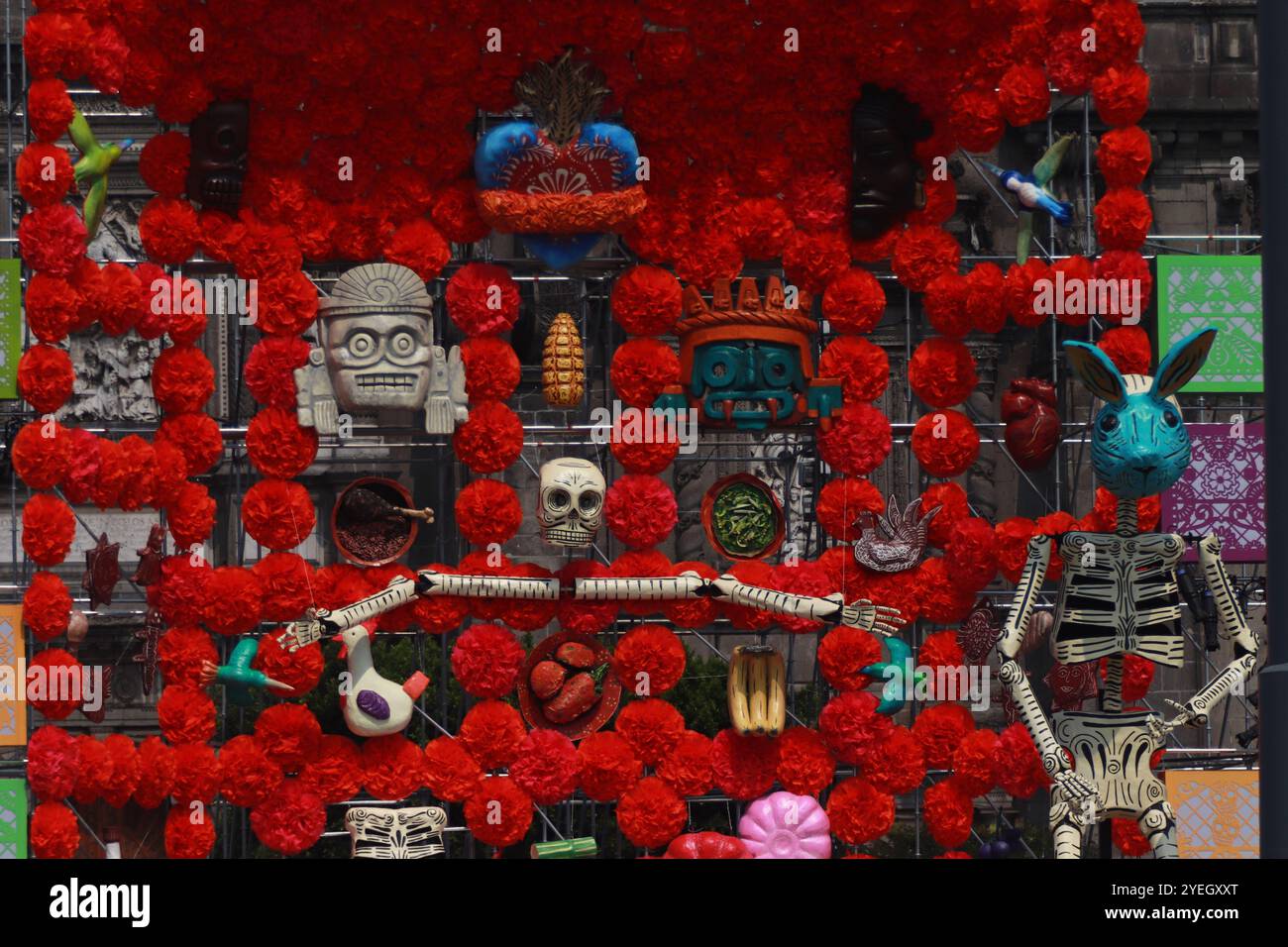 Mexico City, Mexico. 30th Oct, 2024. Cardboard Monumental figures that ...