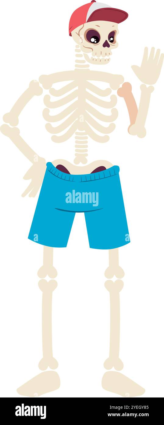 skeleton with cap and shorts Stock Vector Image & Art - Alamy