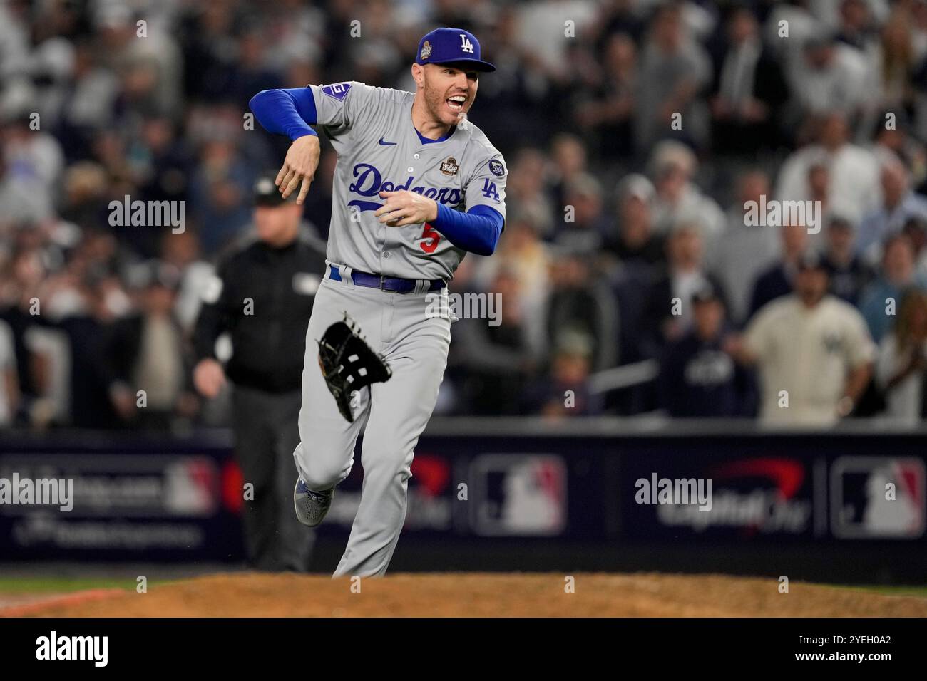Los Angeles Dodgers first baseman Freddie Freeman celebrates their win ...