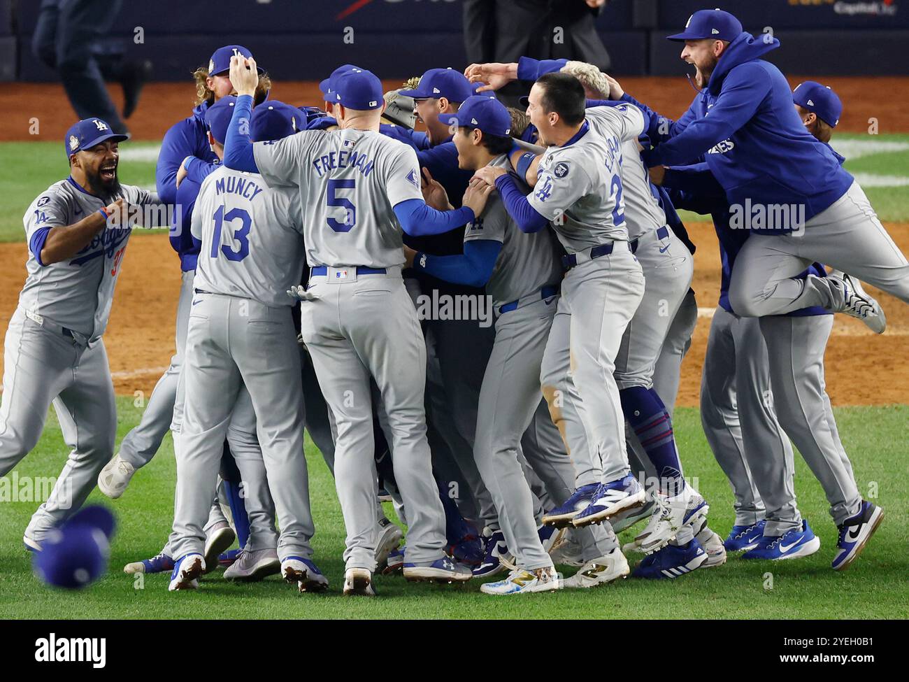 New York, United States. 30th Oct, 2024. Los Angeles Dodgers players ...