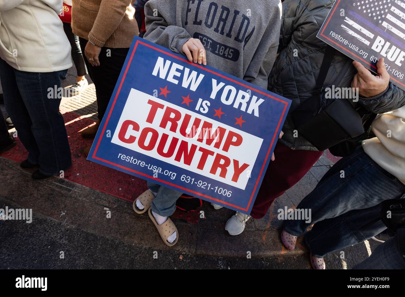MAGA signs at a campaign rally for Donald Trump outside Madison Square ...