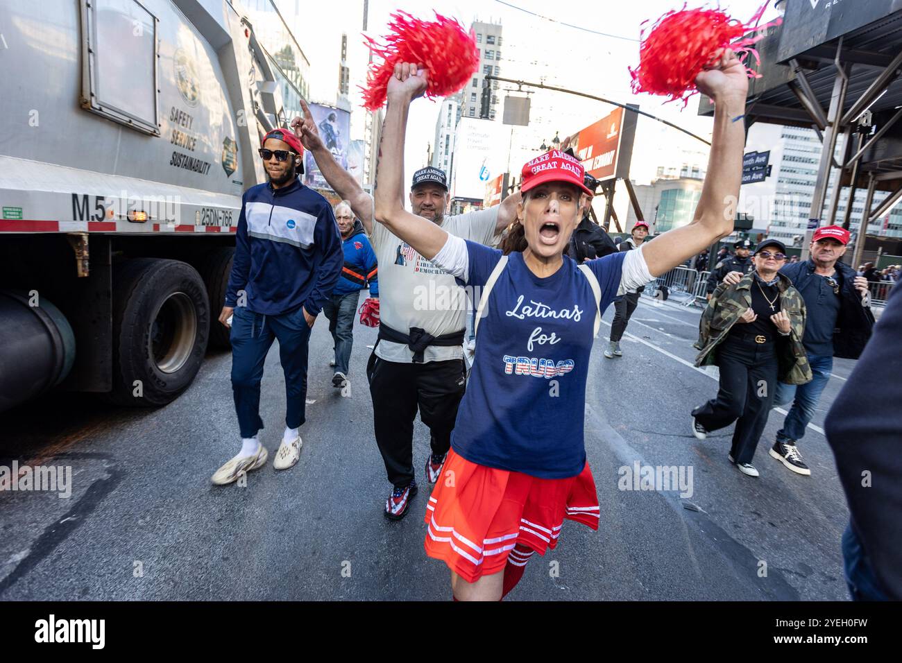 Crowds gather outside of Madison Square Garden in NYC during a campaign ...