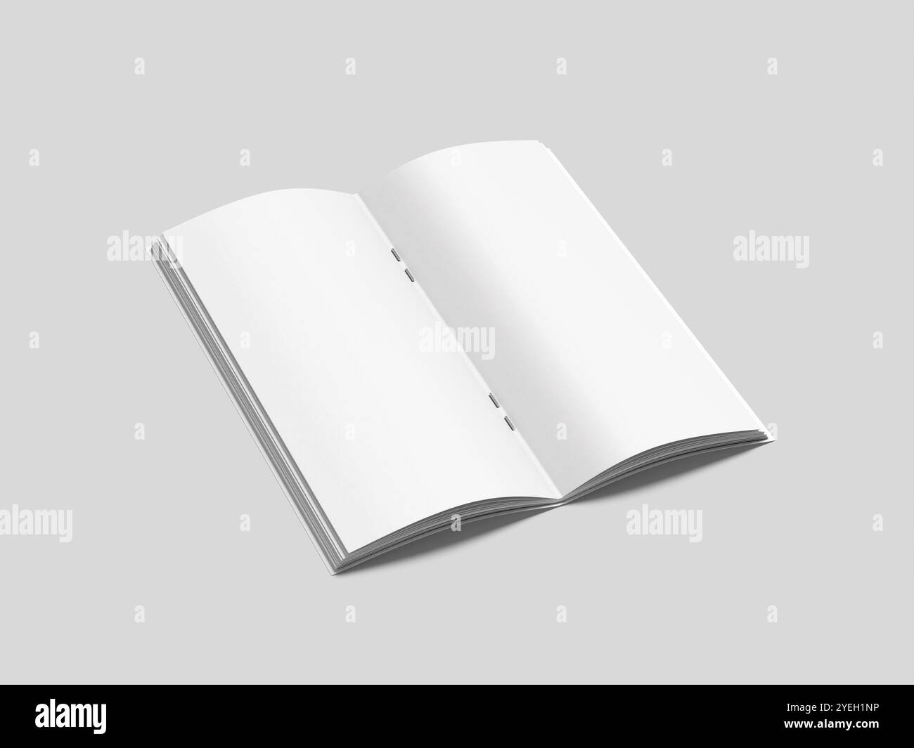 White Blank Open Booklet Mockup 3D Isolated Stock Photo - Alamy