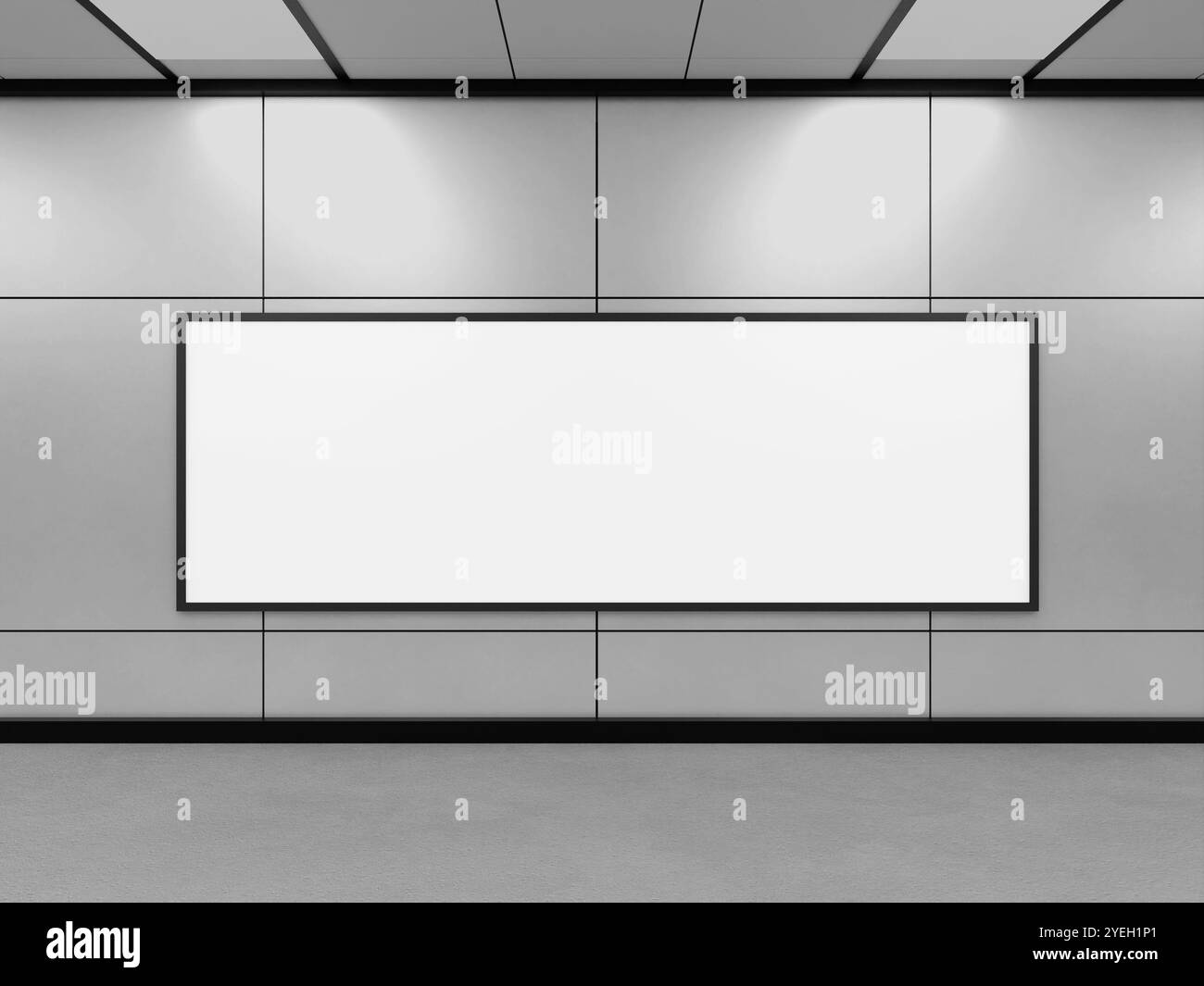 Realistic White Blank Outdoor LED Display Billboard 3D Render Mockup ...