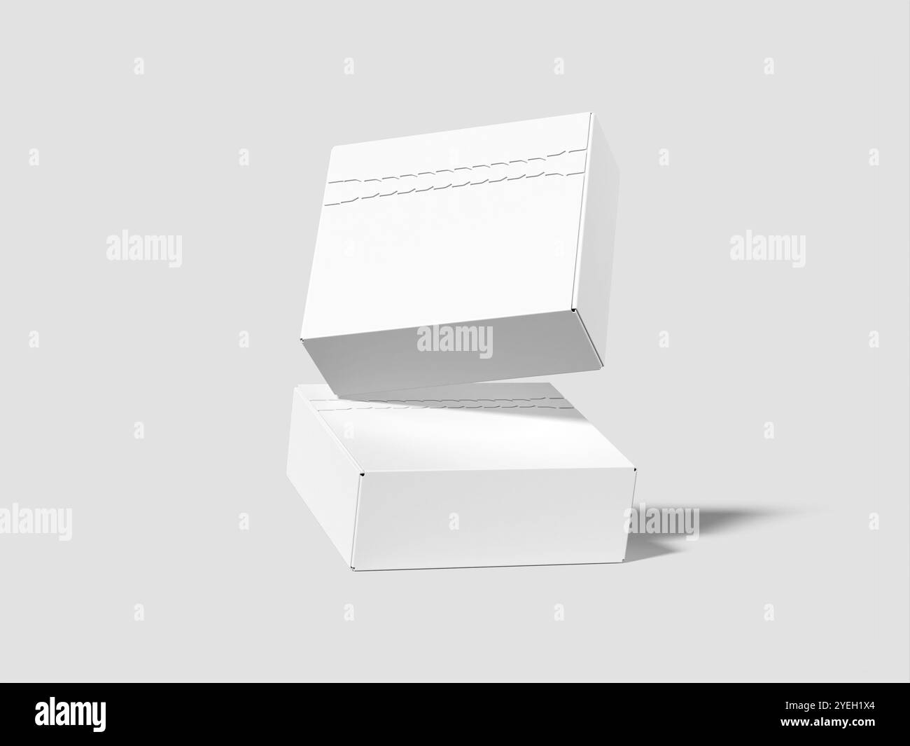 White Blank Cardboard Box Packaging Mockup 3D Render Stock Photo - Alamy